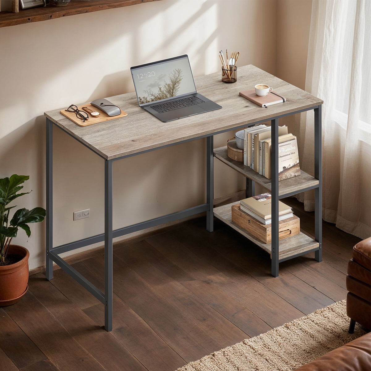 VASAGLE Schreibtisch mit 2 Ablagen | SONGMICS HOME