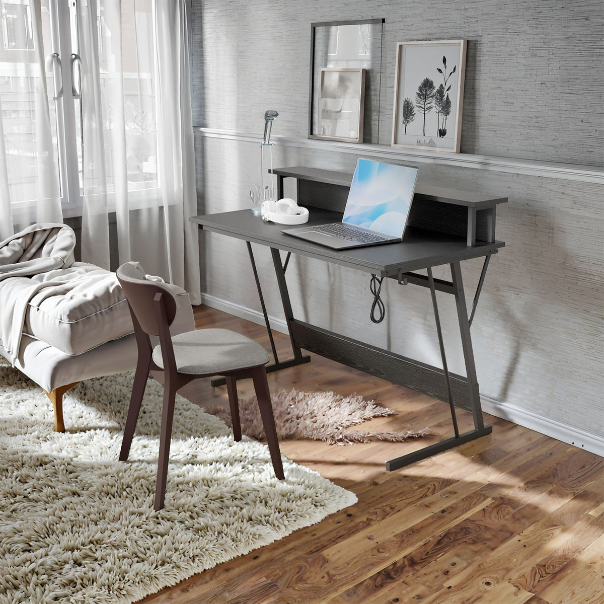 VASAGLE Gaming-Tisch mit eingebauter Steckdosenleiste | SONGMICS HOME